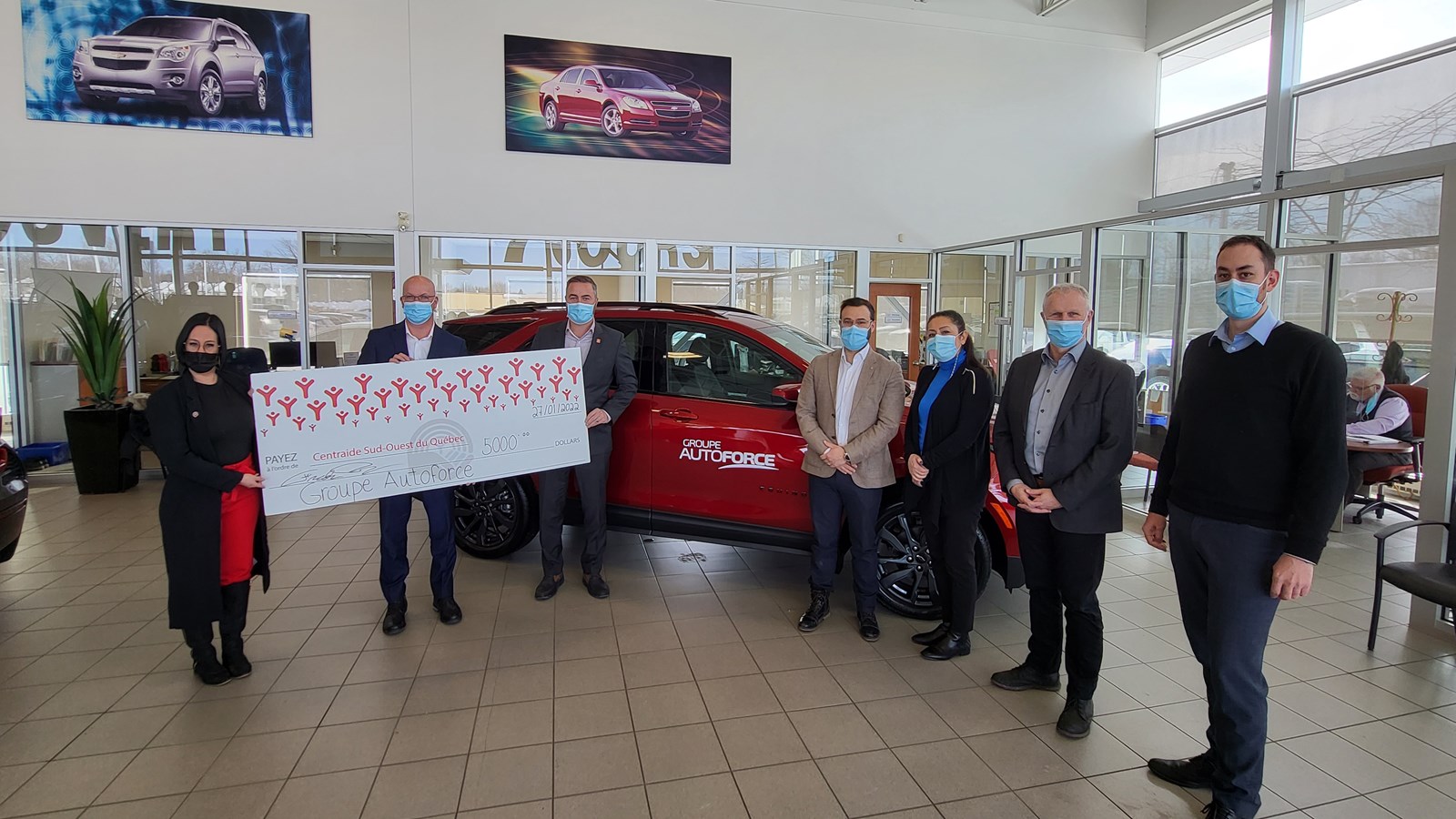 Le Groupe AutoForce remet 5 000$ à Centraide Sud-Ouest