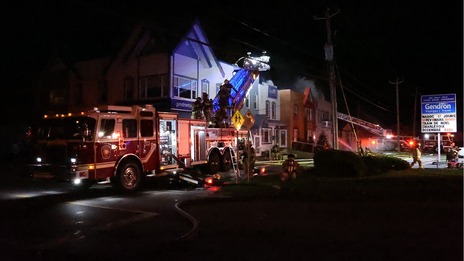 Une partie de l'îlot de Voyages Gendron part en fumée