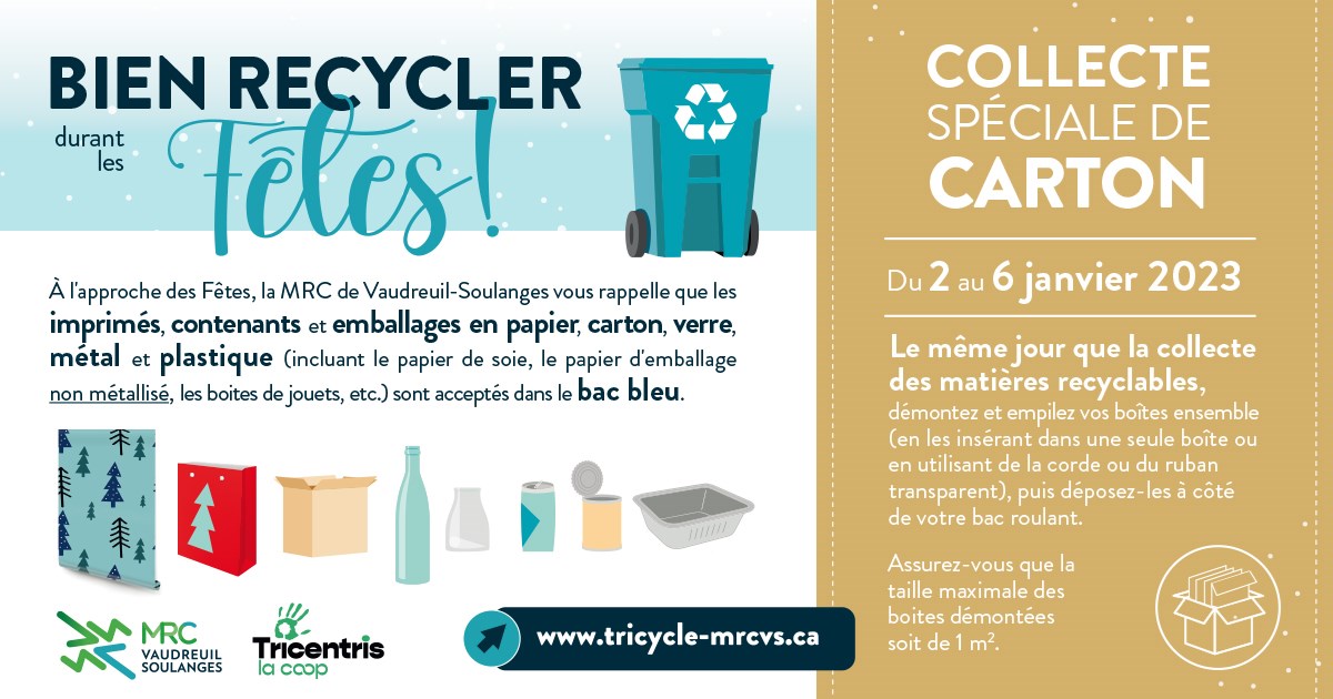 Collecte spéciale de carton dans Vaudreuil-Soulanges