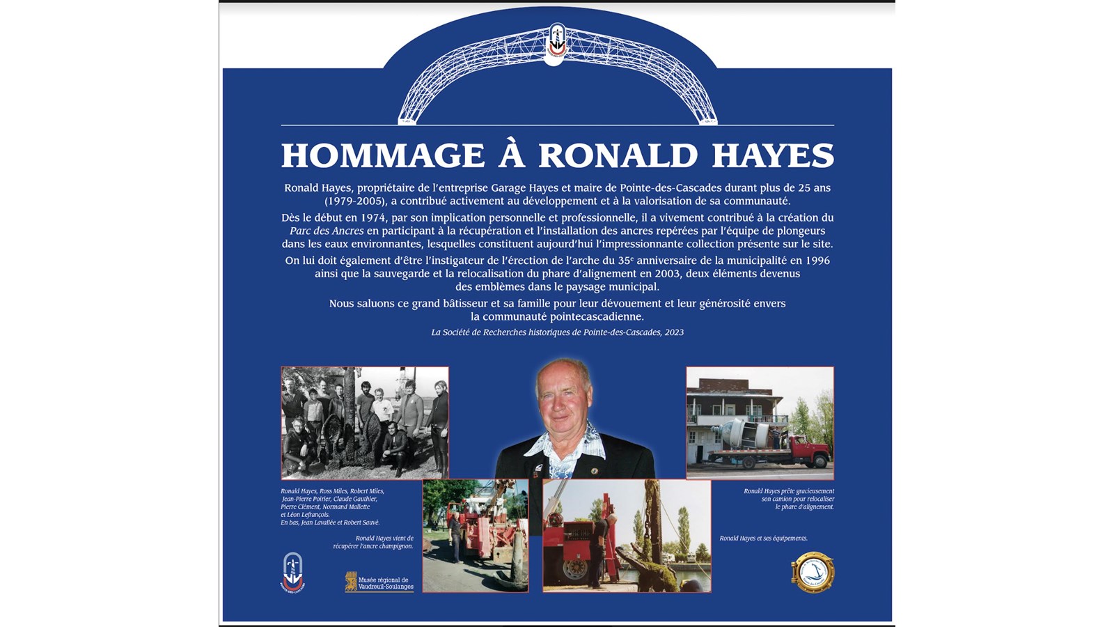 Tribute to Ronald Hayes and inauguration of the Gracien anchor