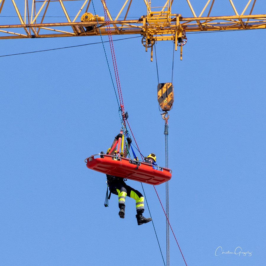 The region's firefighters practice their high-altitude rescue skills on ...